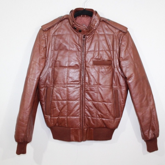 Garsel | Jackets & Coats | Vtg 7s Garsel Leather Motorcycle Bomber ...